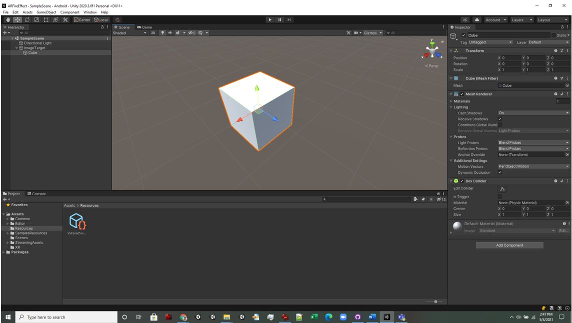 Augmented Reality - Fire Effect using Vuforia and Unity - Faramira