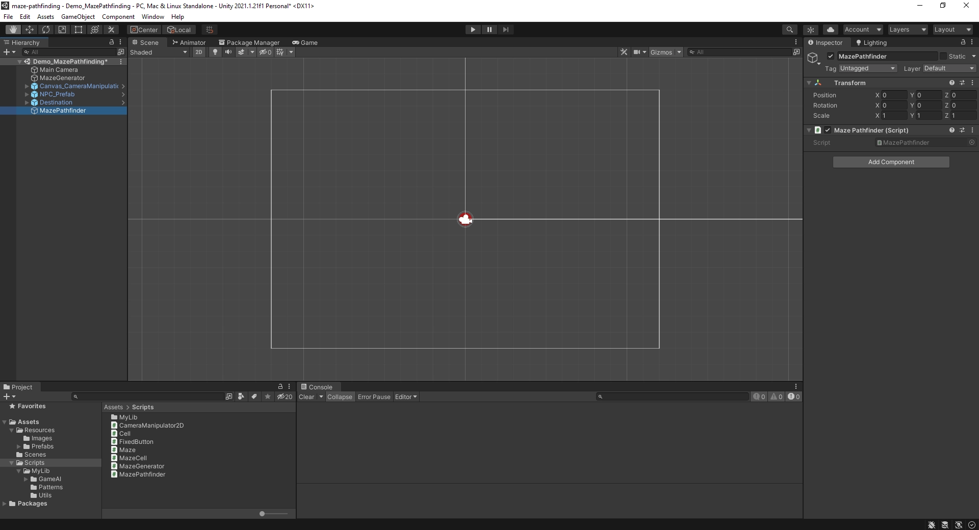Implement A* Pathfinding in Mazes in Unity2D - Faramira