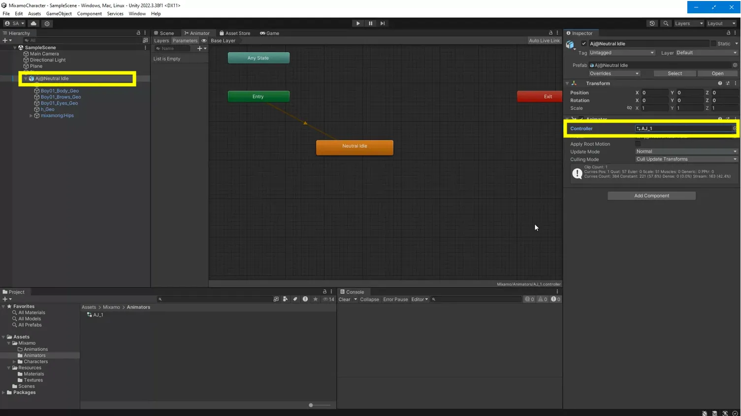 Importing and Animating 3D Models from Mixamo in Unity - Faramira